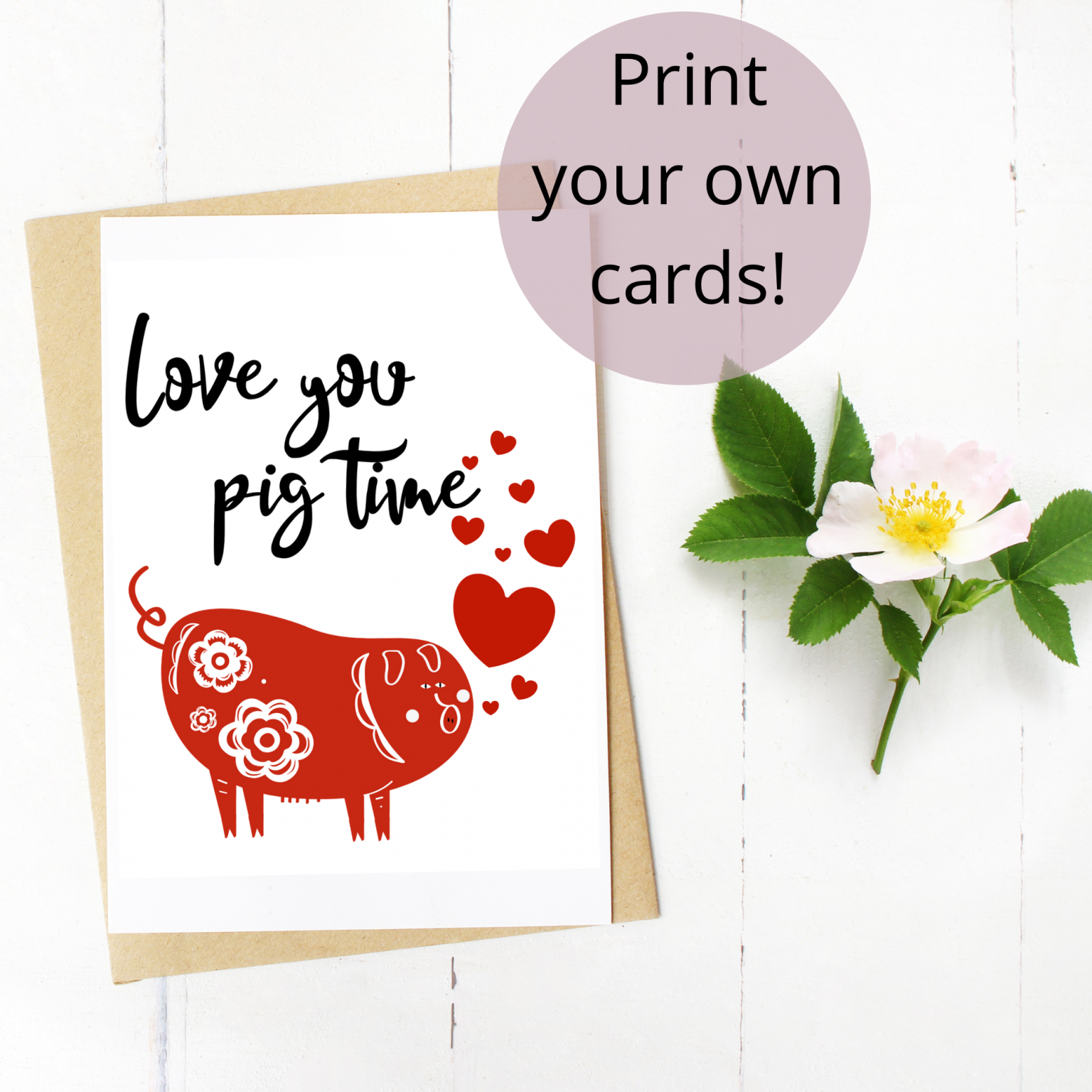 FREE PRINTABLE | LOVE YOU PIG TIME CARD | - Bramble Avenue