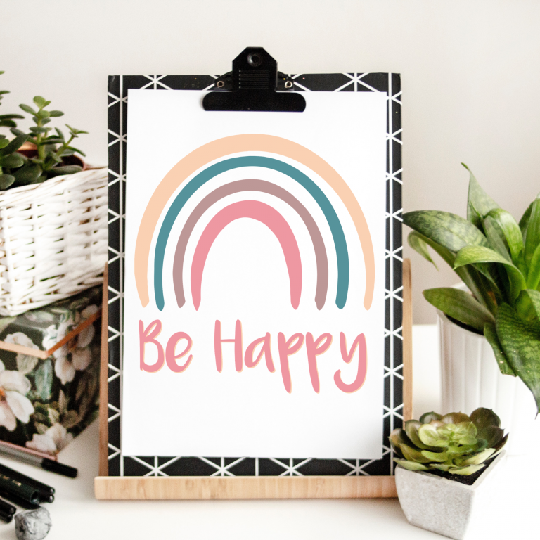 FREE PRINTABLE BE HAPPY | RAINBOW SERIES | - Bramble Avenue