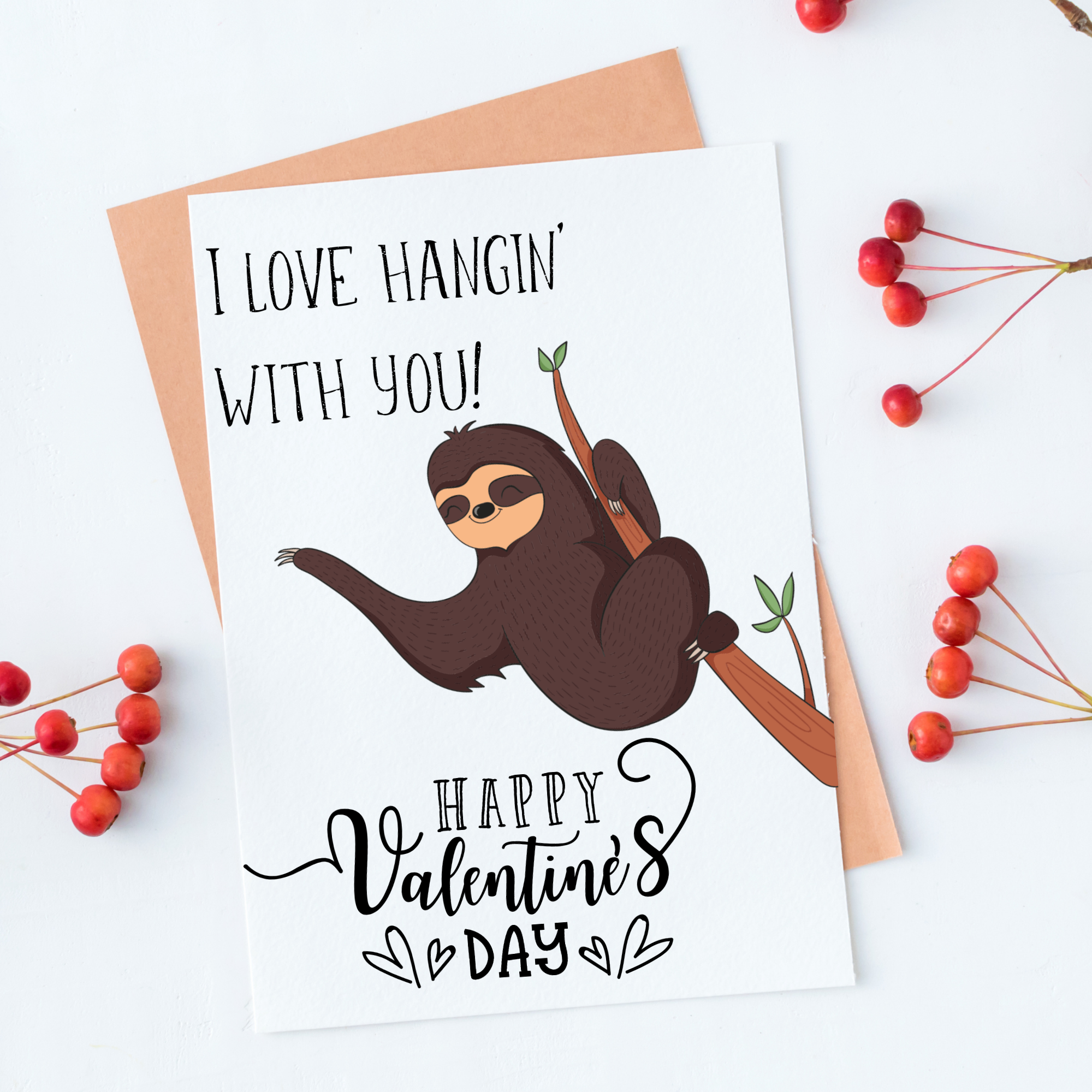 FREE PRINTABLE | CUTE SLOTH VALENTINE'S DAY CARD