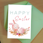 FREE PRINTABLE | CUTE HAPPY EASTER | SPRING GREETING CARD