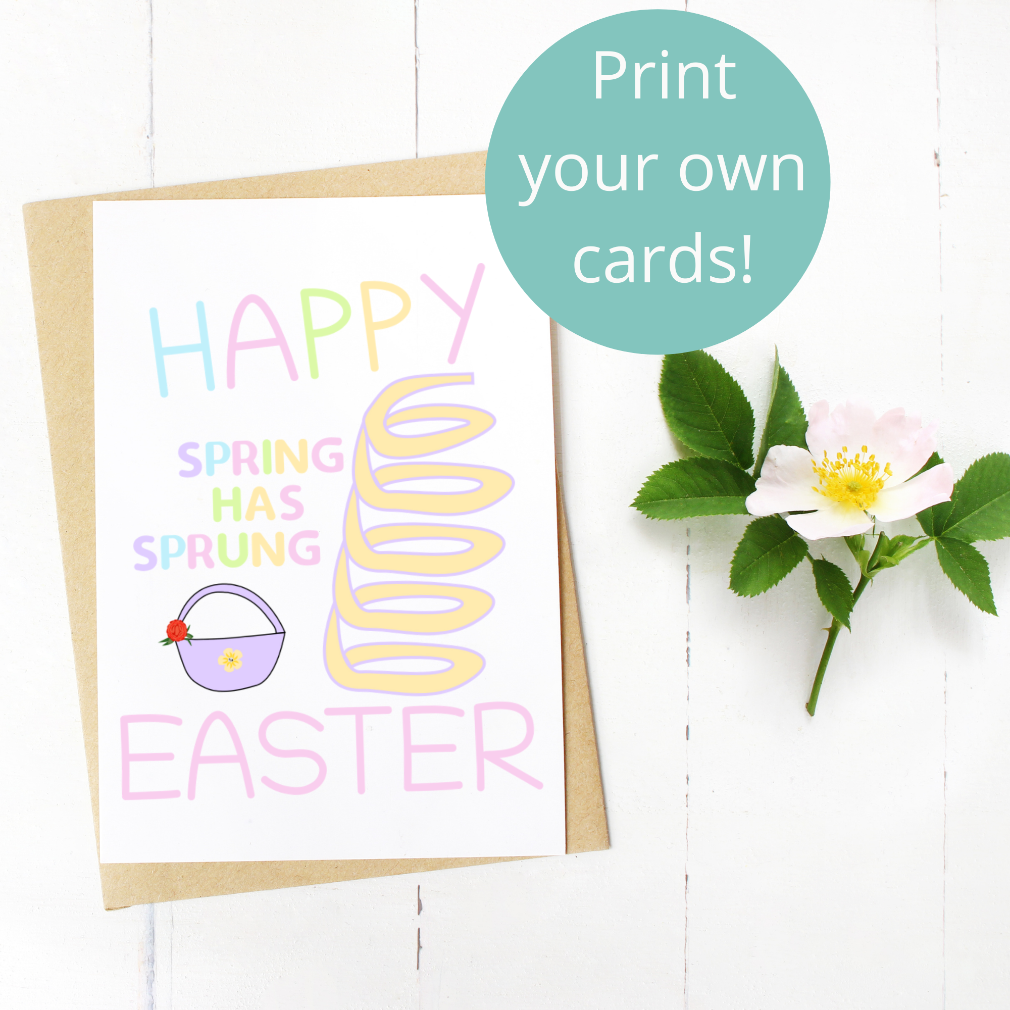 FREE PRINTABLE | HAPPY EASTER | SPRING GREETING CARD