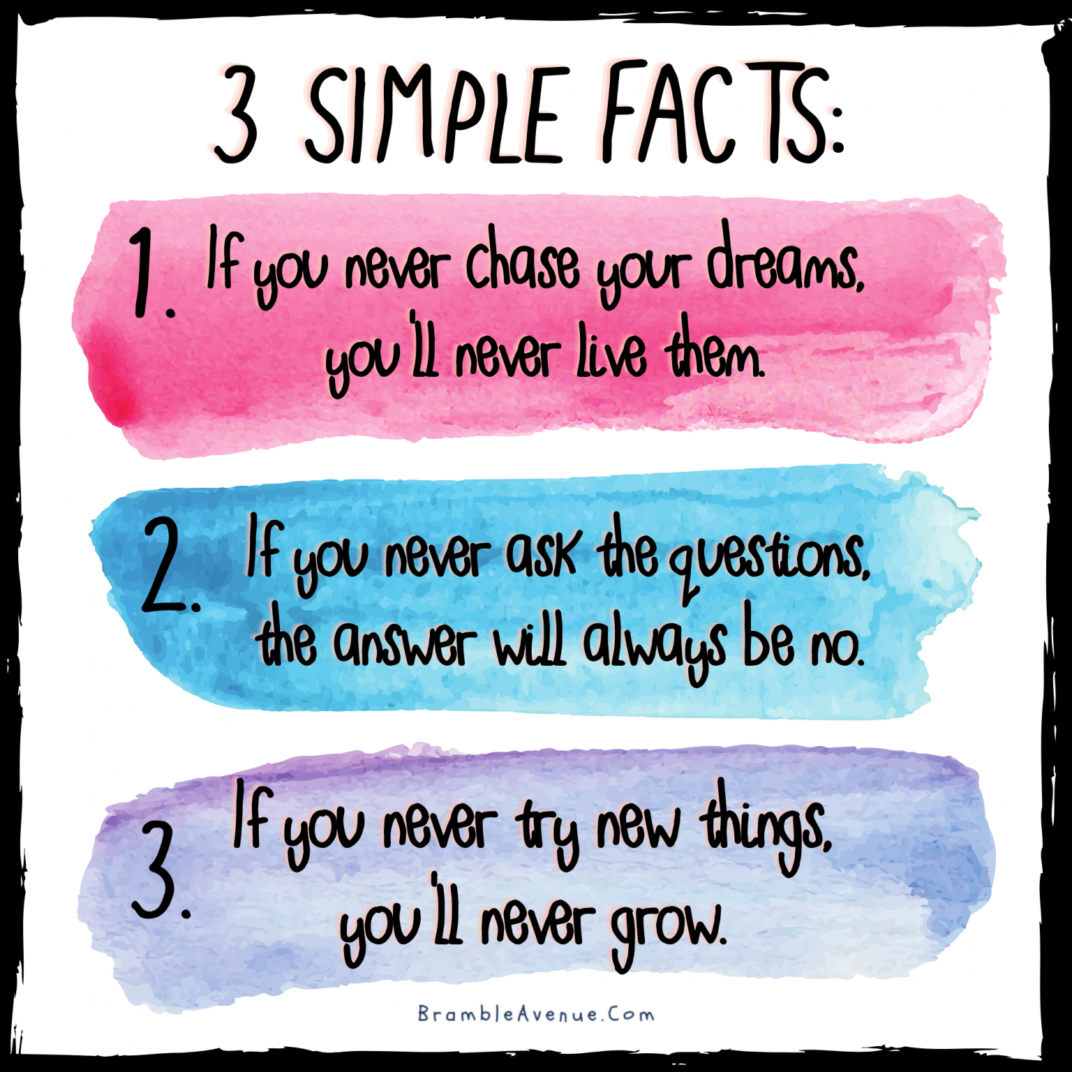3 FACTS FOR SUCCESS QUOTE IMAGE | - Bramble Avenue